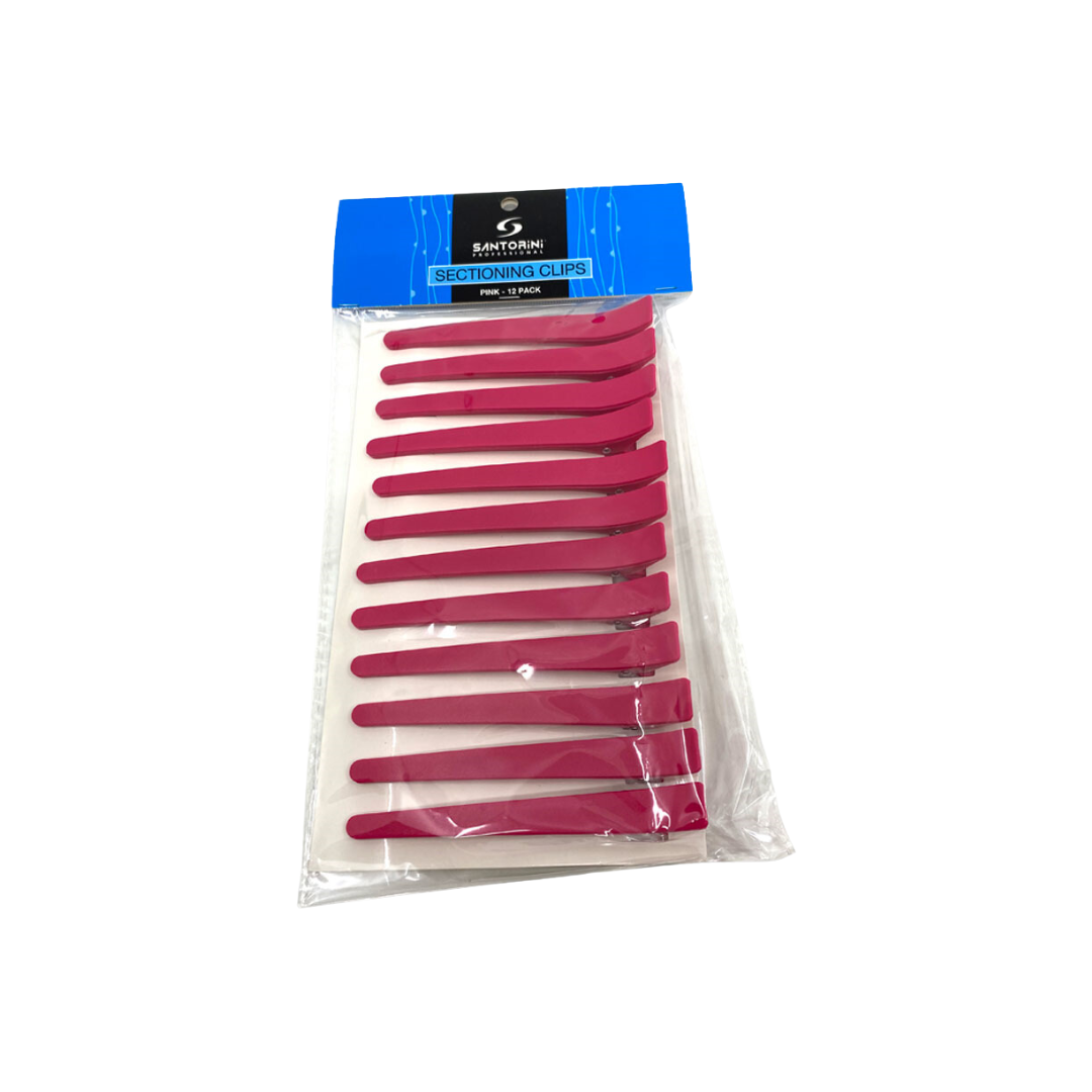 Santorini Sectioning Clips Pink 4.5in 12pack – Turnleys Hair